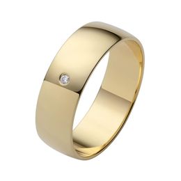 Firetti Damen Trauring "Schmuck Geschenk Gold Hochzeit Ehering Trauring "LIEBE"", 21, 0,01 SI = kleine Einschl&uuml;sse mit Brillant, Gelbgold 375, 6mm,