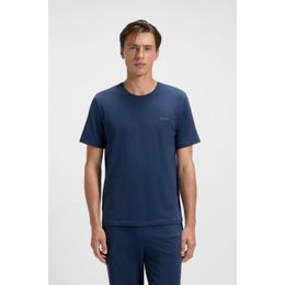 BOSS Herren T-Shirt "Mix&Match T-Shirt R", Gr. L, blau, Single Jersey, Obermaterial: 95% Baumwolle, 5% Elasthan, Shirts, mit Logostickerei