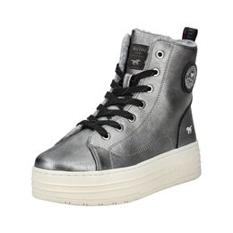Mustang Shoes Damen Sneaker "Mustang Shoes Sneaker Lederimitat", Gr. 38, silber, Lederimitat, Schuhe