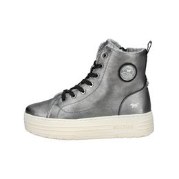 Mustang Shoes Damen Sneaker "Mustang Shoes Sneaker Lederimitat", Gr. 38, silber, Lederimitat, Schuhe