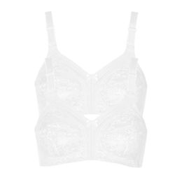 LISCA Damen B&uuml;gelloser BH "2er Pack BH ohne B&uuml;gel Sabina", Gr. 90, wei&szlig;, Stoff, Obermaterial: 85% Polyamid PA. 15% Elasthan EL., BHs