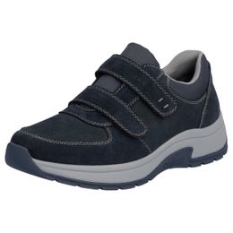 Rieker Herren Klettschuh, Gr. 44, blau, Lederimitat, Veloursleder, Schuhe, Halbschuh, Freizeitschuh mit herausnehmbarer Soft-Einlage