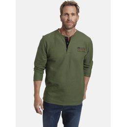 Jan Vanderstorm Herren Langarm-Poloshirt "Langarmshirt IVOR", gr&uuml;n, Gr. 7XL, Obermaterial: 100% Baumwolle CO., Shirts
