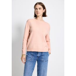 Strickpullover STREET ONE STUDIO, Damen, Gr. 36, peachy blush meliert, Stoff, 30% Polyester, 29% Polyacryl, 21% Viskose, 20% Nylon, unifarben, regular fit normal, Rundhals, B&uuml;ndchen, Pullover Strickpullover, aus softem Materialmix