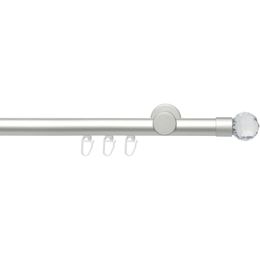 Gardinenstange Liedeco, L:200cm &Oslash;:2mm, grau, Aluminium, Gardinenstangen, "Innenlaufgarnitur 20 mm Power Facettkugel", Gardinenstange Komplett