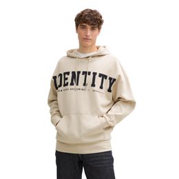 Herren Kapuzensweatshirt, beige, Gr. L, Tom Tailor Denim, bedruckt, unifarben, Sweatware, Obermaterial: 60% Baumwolle, 40% Polyester, Sweatshirts,