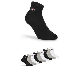 Fila Herren Kurzsocken "UNISEX QUARTER PLAIN SOCKS", Gr. 35, schwarz-wei&szlig;, Baumwollmischung, unifarben, Socken, mit Logo-Schriftzug