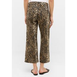 Angels Damen 3/4-Hose "LINN", beige, Gr. 38, animal-print, Web, Obermaterial: 97% Baumwolle, 3% Elasthan, Hosen, im Leo-Look
