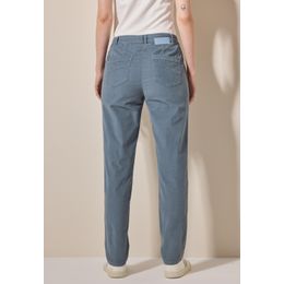 Cecil Damen Cordhose, blau, Gr. 30, unifarben, Web, 98% Baumwolle, 2% Elasthan, Hosen, 4-Pocket Style