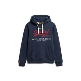 Superdry Herren Sweatshirt "Sweatshirt Vl Heritage Relaxed Hood", blau, Gr. XXL, Obermaterial: 56% Baumwolle CO. 44% Polyester PES., Sweatshirts