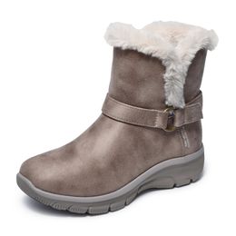Skechers Damen Winterstiefel "EASY GOING-DREAMERS MOVE", Gr. 35, grau, Lederimitat, Schuhe, Schlupfstiefel, Snowboots, Winterschuh mit Slip-Ins