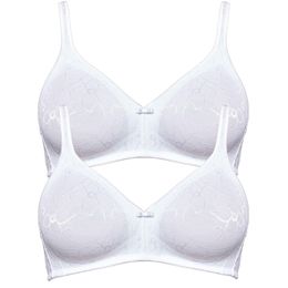 SuSa Damen B&uuml;gelloser BH "2er Pack BH ohne B&uuml;gel Topsy", Gr. 80, wei&szlig;, Stoff, Obermaterial: 54% Polyamid PA. 26% Elasthan EL. 20% Baumwolle CO., BHs