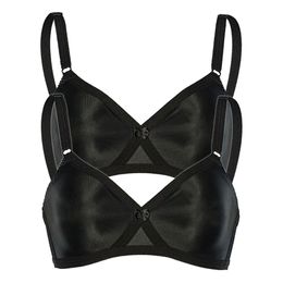 Sassa Mode SASSA Damen Soft-BH "2er Pack Soft BH mit Kreuzblende Functional Bras", Gr. 100, schwarz, Obermaterial: 88% Polyamid PA. 12% Elasthan EL., BHs