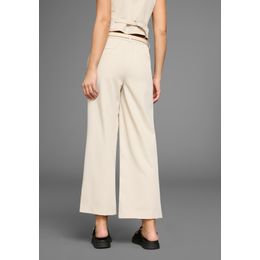 Laura Scott Damen Bundfaltenhose, beige, Gr. 42, unifarben, Web, Obermaterial: 80% Polyester, 16% Viskose, 4% Elasthan, Hosen, mit weitem Bein