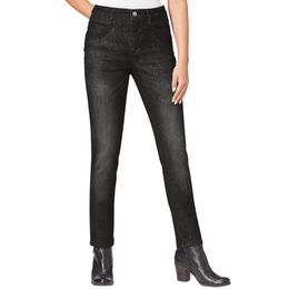 Inspirationen Damen Röhrenjeans, schwarz, Gr. 50, unifarben, 79% Baumwolle, 19% Polyester, 2% Elasthan, Jeans