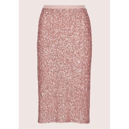 Madeleine Mode MADELEINE Damen Sommerrock "Paillettenrock Schlanker Pencil-Skirt mit Wendepailletten"blassrosa, puderrosé, Gr. 42, Obermaterial: 97% Polyester PES.