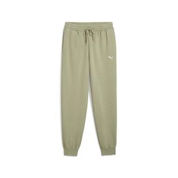 Trainingshose Puma "ESS ELEVATED RELAXED WASH SWEATPANTS FL", Herren, Gr. M, N-Gr, lux army, Fleece, Obermaterial: 66% Baumwolle, 34% Polyester, bedruckt, relaxed fit normal, Hosen Trainingshose