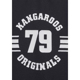 Kangaroos M&auml;dchen Badeanzug "Sporty", schwarz, Gr. 122, kontrastfarbene Details, unifarben, Polyamid, Badeanz&uuml;ge, mit sportlichem Frontdruck