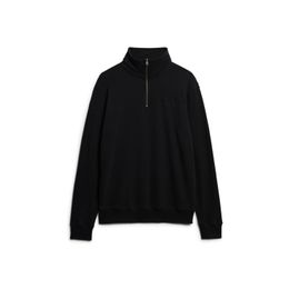 Superdry Herren Sweatshirt "Sweatshirt Essential Logo Henley", schwarz, Gr. M, Obermaterial: 70% Baumwolle CO. 30% Polyester PES., Sweatshirts