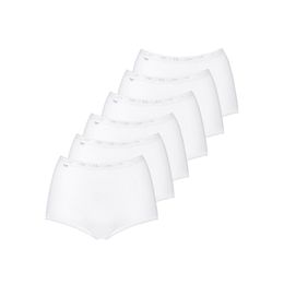 Sloggi Damen Slip "Slip 6er Pack", Gr. 54, wei&szlig;, Obermaterial: 95% Baumwolle CO. 5% Elasthan EL., Unterhosen