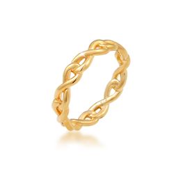 Elli Damen Fingerring "Infinity Unendlichkeit Cut-Out Trend 925 Silber", 58mm, ohne Stein, Silber 925 (Sterlingsilber), 4mm, gold, Silber 925