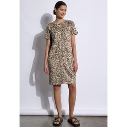 Damen Sommerkleid, braun, Gr. 44, STREET ONE STUDIO, Stoff, 90% Polyester, 10% Elasthan, Kleider, knielang
