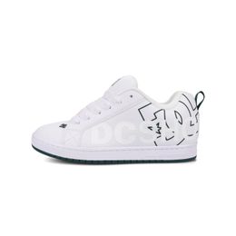 DC Shoes Damen Sneaker "Court Graffik", Gr. 7,5, wei&szlig;, 57.05% Leder, 28.2% Synthetikmaterial, 13.87% Polyester, 0.88% Textil, Schuhe