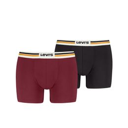 Levi's LEVI'S Herren Boxershorts "LEVIS MEN PL SPW LOGO BOXER BRIEF ORG 2P", Gr. M, schwarz, Obermaterial: 95% Baumwolle, 5% Elasthan, Unterhosen, mit