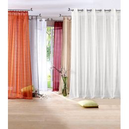 Gardine my home, B:140cm H:265cm, beige, Polyester, Wohnzimmer, Gardinen, "REGINA", Vorhang, Fertiggardine, 2-er Set, transparent, modern, Struktur