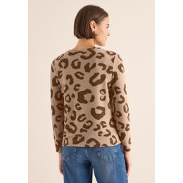 Cecil Damen Langarmshirtsandalwood beige melange, Gr. XXL, meliert, Stoff, 67% Viskose, 28% Polyester, 5% Elasthan, Shirts, aus softem Materialmix