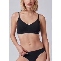 Skiny Damen Soft-BH "Cotton Essentials", Gr. 42, schwarz, Obermaterial: 95% Baumwolle, 5% Elasthan, unifarben, Basic, BHs, herausnehmbare Pads,