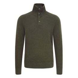 Casual Friday Herren Troyer "Troyer CFKRISTIAN 0162 ribbed high neck knit", gr&uuml;n, Basic, Gr. S, unifarben, Grobstrick, Obermaterial: 100% Baumwolle