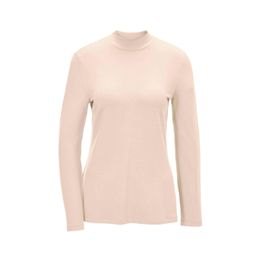 GOLDNER Damen Longpullover "Kurzgr&ouml;&szlig;e Stehkragenshirt mit Langarm", beige, Gr. 24, Obermaterial: 95% Modal CMD. 5% Elasthan EL., Pullover, Ohne
