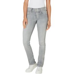 Pepe Jeans Damen Slim-fit-Jeans "SLIM JEANS LW", grau, Gr. 26, Denim/Jeans, Obermaterial: 92% Baumwolle, 6% Polyester, 2% Elasthan, Jeans, mit