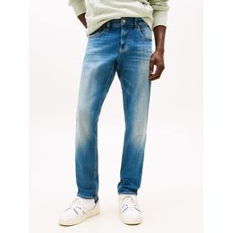 Tommy Jeans Herren Gerade Jeans "Scanton Slim", blau, Gr. 32, unifarben, Denim/Jeans, Obermaterial: 92% Baumwolle, 6% Polyester, 2% Elasthan, Jeans,