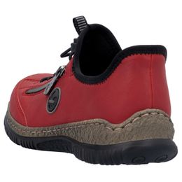 Rieker Damen Slip-On Sneaker "Ready2GO", Gr. 37, rot, Lederimitat, Textil, Schuhe, Schlupfschuh, Freizeitschuh, Halbschuh mit MemoSoft-Ausstattung
