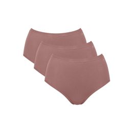 Sloggi Damen Slip "Slip GO Daily Cotton Highwaist 3P 3er Pack", Gr. S, braun, Obermaterial: 95% Baumwolle CO. 5% Elasthan EL., Unterhosen