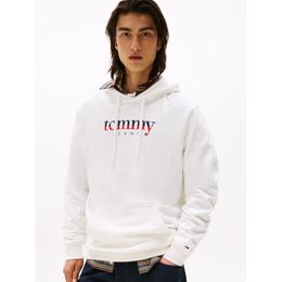 Hoodie Tommy Jeans "TJM DNA", Herren, Gr. L, beige (ecru), Sweatware, Obermaterial: 100% Baumwolle, regular fit, Rippbündchen, Sweatshirts Hoodie, Sweatshirt, Reuglar Fit, mit Logo