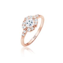Elli Premium Damen Verlobungsring "Verlobungsring Zirkonia Wei&szlig; 925 Sterling Silber", 52mm, Silber 925 (Sterlingsilber), 1mm, rosa, Silber 925