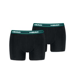 Head Herren Boxershorts "Head MEN ELASTIC BOXER 2P", Gr. S, gr&uuml;n, Obermaterial: 95% Baumwolle, 5% Elasthan, Unterhosen