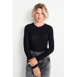 RICHROYAL Damen Longsleeve "NOS EV R LS", schwarz, Gr. L, Single Jersey, Obermaterial: 70% Viskose, 15% metallisierte Fasern, 13% Polyamid, 2%