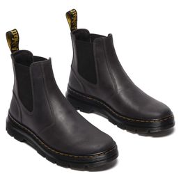Dr. Martens Herren Chelseaboots "Embury", Gr. 45, grau, Leder, Schuhe, Blockabsatz, Stiefelette, Schlupfboots mit Logoschriftzug