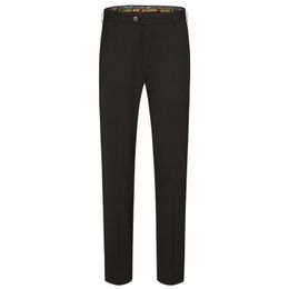 MEYER Herren Chinos "Oslo", schwarz, Gr. 28, unifarben, 53% Polyester, 44% Wolle, 3% Elasthan, Hosen, mit Spezial-Dehnbund