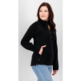 DEPROC Active Damen Fleecejacke "WAWA BAY", schwarz, Gr. 42, 100% Polyester, Jacken, auch in gro&szlig;en Gr&ouml;&szlig;en erh&auml;ltlich