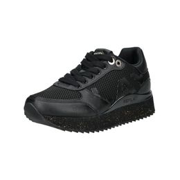 Replay Damen Plateausneaker "Replay Sneaker Lederimitat/Textil", Gr. 36, schwarz, Lederimitat, Textil, Schuhe