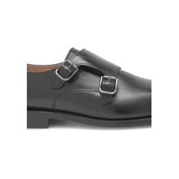 Henry Stevens Herren Schn&uuml;rschuh "Winston CDM", Gr. 42, schwarz, Boxcalf, Schuhe, Herren Businessschuh Double Monk Strap handgefertigt, Lederschuh