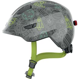 Abus Kinderfahrradhelm "SMILEY 3.0 LED", M Kopfumfang: 50cm - 55cm, grau, Helme