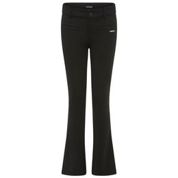 Bootcuthose Bruno Banani "Schlaghose, trendige Stretchhose", Mädchen, Gr. 128, N-Gr, schwarz, Milano Rib, Obermaterial: 76% Polyester, 20% Viskose, 4% Elasthan, unifarben, bequem lang, Hosen, NEUHEIT: Bruno Banani für TEENS Bootcut-Hose