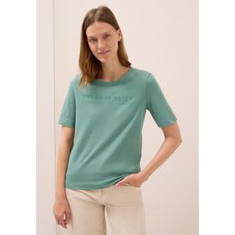 Cecil Damen T-Shirt, grün, Gr. S, bedruckt, Web, 100% Baumwolle, Shirts, aus reiner Baumwolle