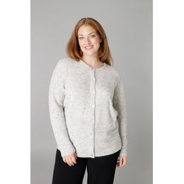 Damen Cardigan "Yulia", grau, Gr. 54, Base Level Curvy, unifarben, Strick, Obermaterial: 43% Nylon, 26% Polyacryl, 13% Alpaka, 13% Wolle, 5%